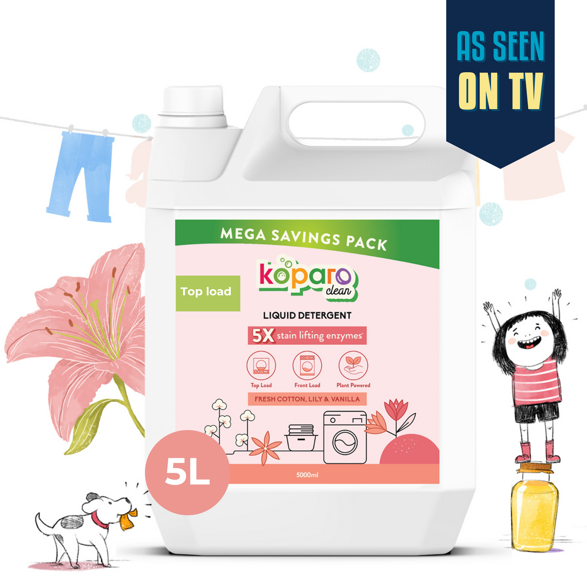 Liquid Detergent 5L – Fresh Cotton | Bulk & Non-Toxic – Koparo – Koparo ...